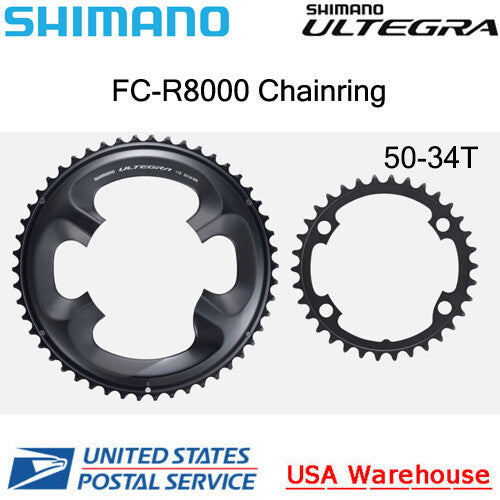 Shimano Ultegra R8000 Inner Outer Chainring 11 Speed 50T 34T Road Bike
